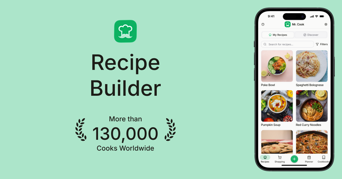 Recipe Builder - 100% free! | Mr. Cook - Mr. Cook