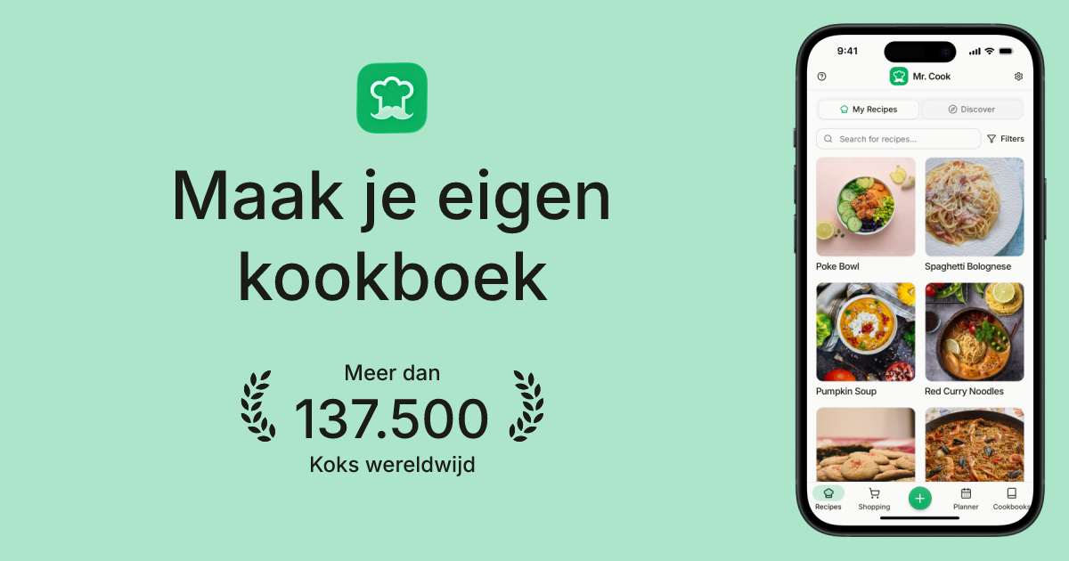 Maak online een kookboek - 100% gratis! | Mr. Cook - Mr. Cook